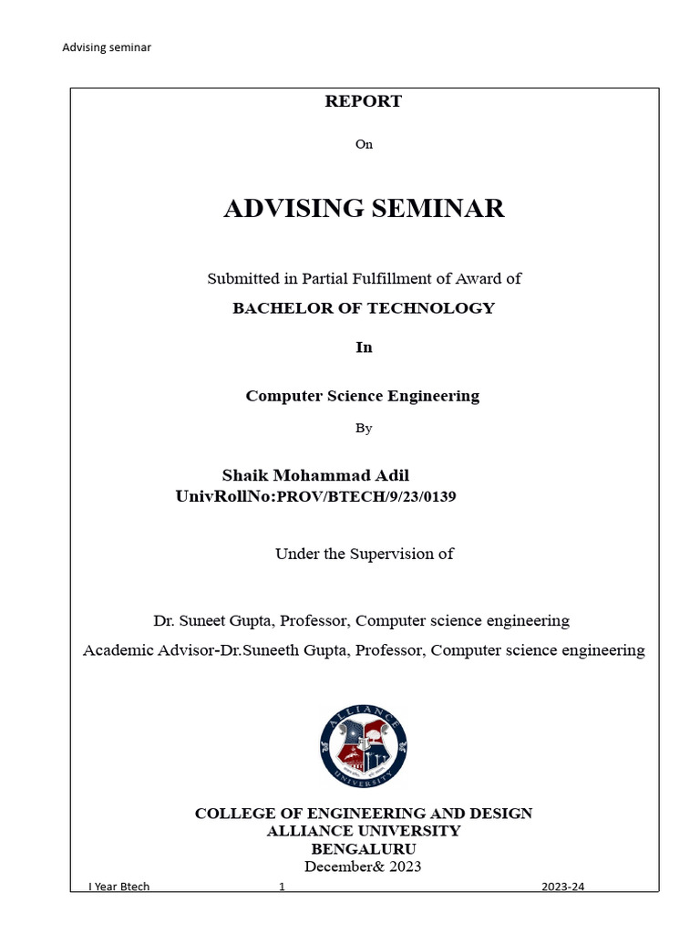 Advising Seminar Report Format | PDF | Cloud Computing | Software As A Service
