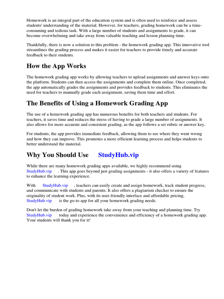 Homework Grading App Pdf Homework Mobile App