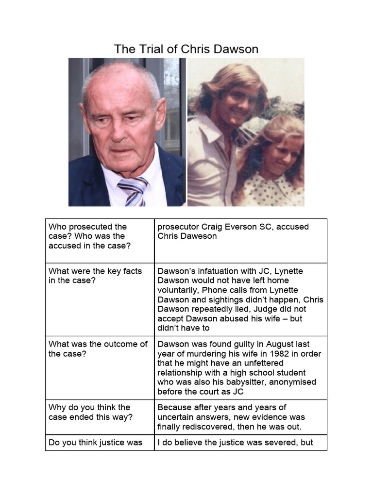 Chris Dawson Murder Trial Overview | PDF