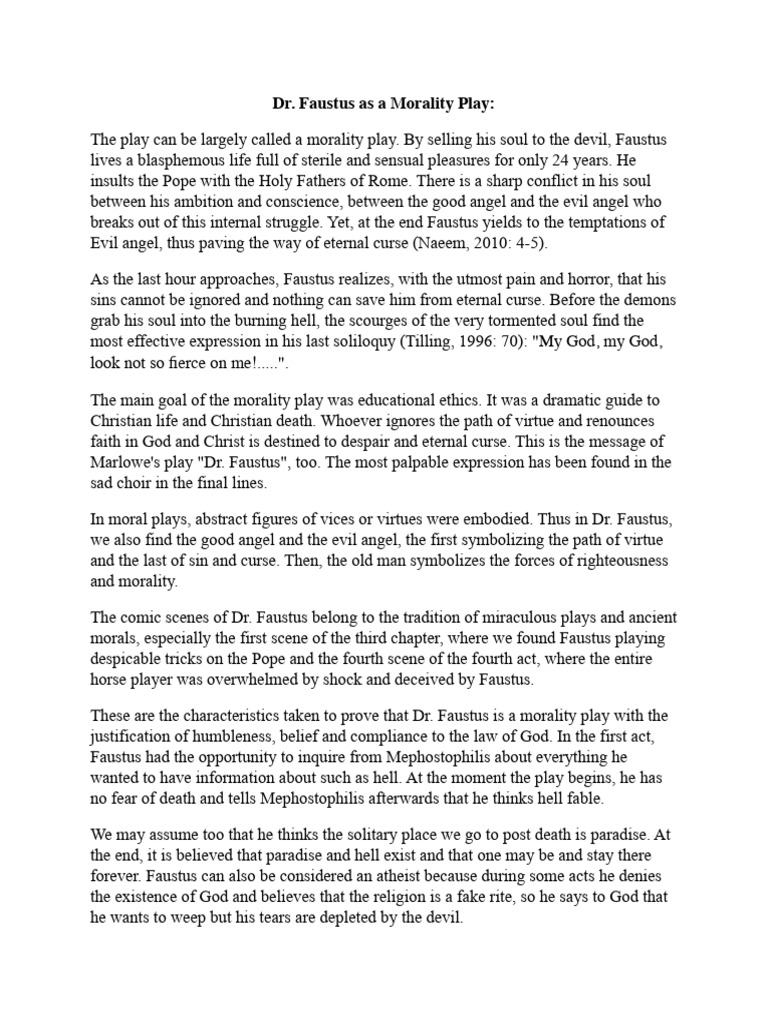 Dr. Faustus: A Morality Play Analysis | PDF | Salvation | Seven Deadly Sins