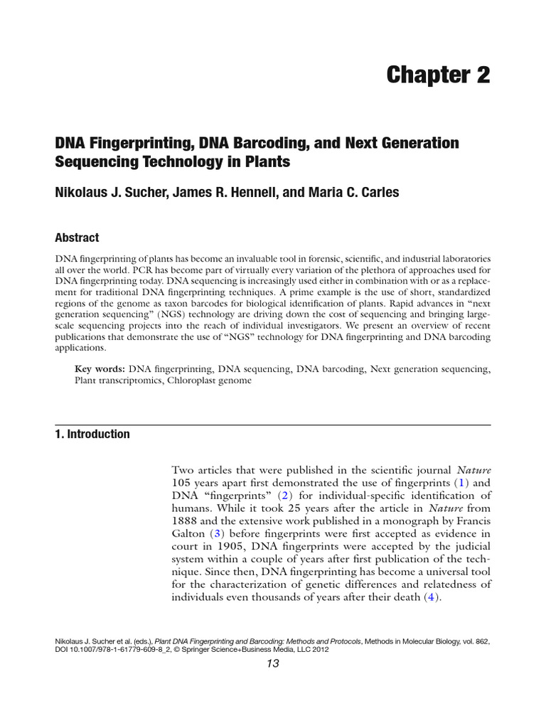 Nature DNA Fingerprint | PDF | Dna Sequencing | Polymerase Chain Reaction