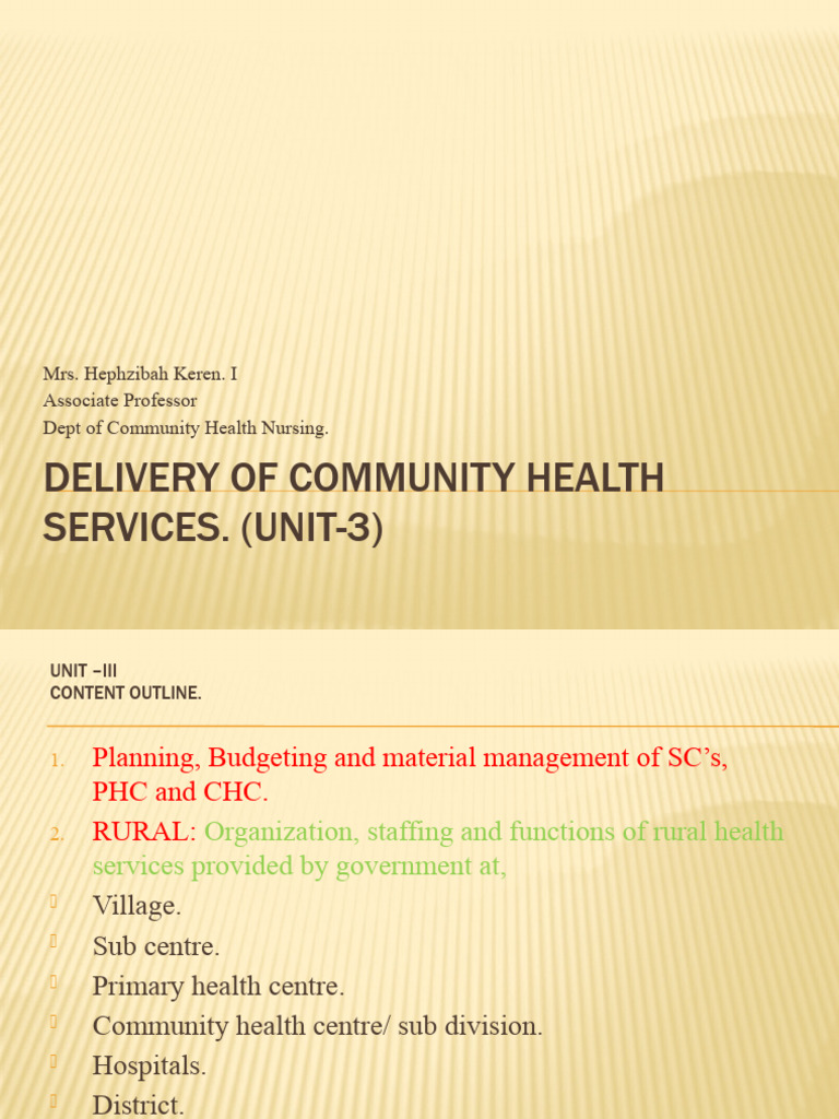 Community Health Services Management | PDF | Health Care | Medicine