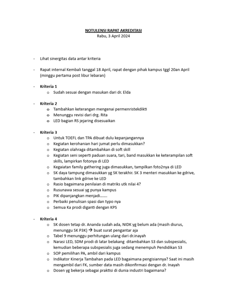 NOTULENSI | PDF | Karier & Perkembangan