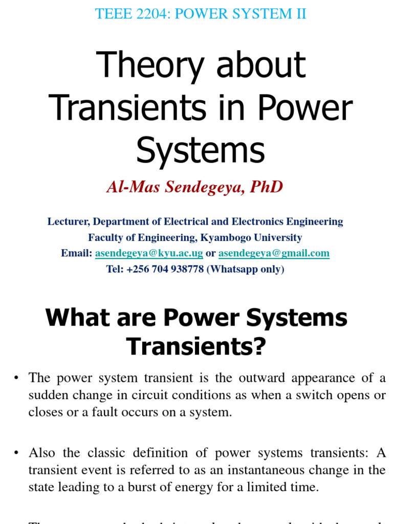 Understanding Power System Transients | PDF | Lightning | Capacitor