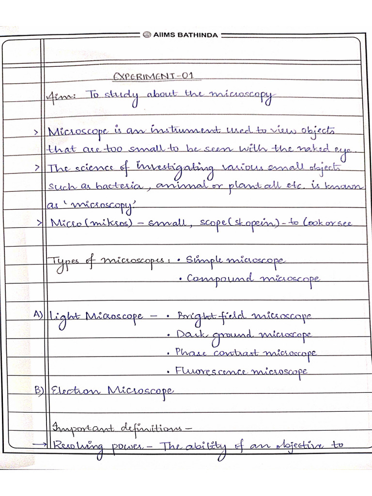Microbiology Exp. 1-3 Written Portion | PDF