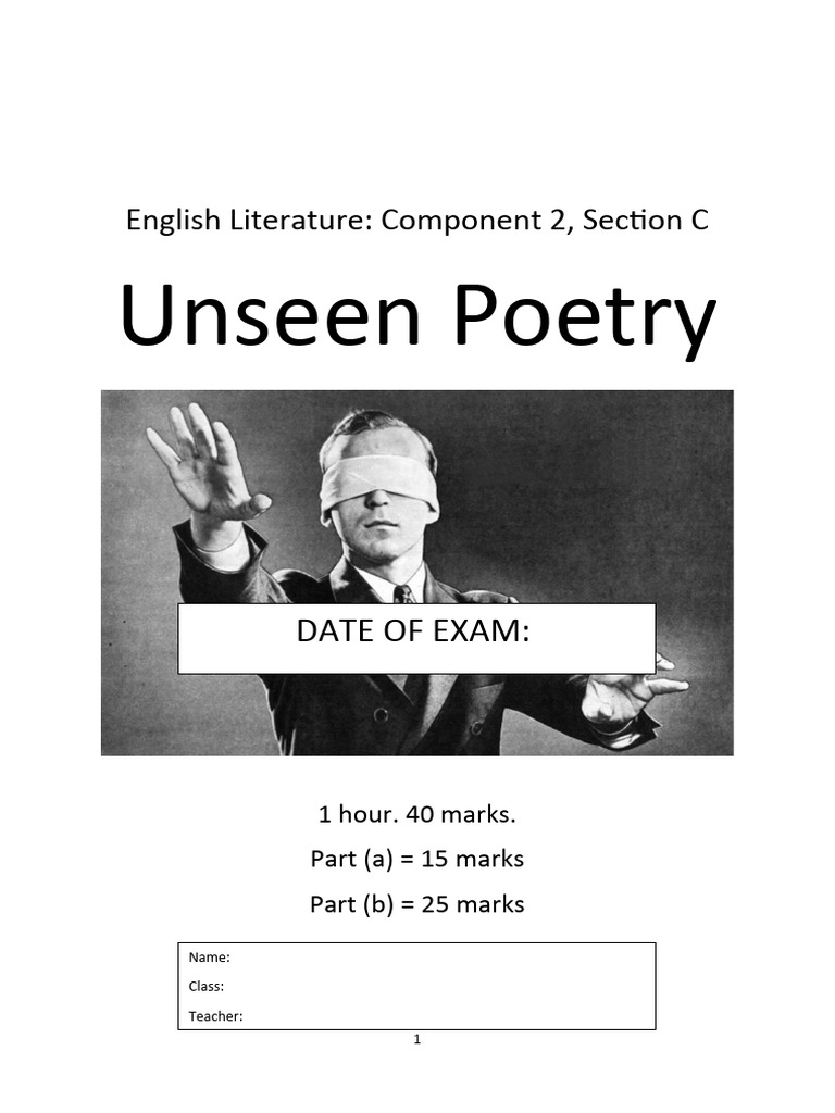 Unseen Poetry Exam Guide | PDF | Rhyme | Metre (Poetry)