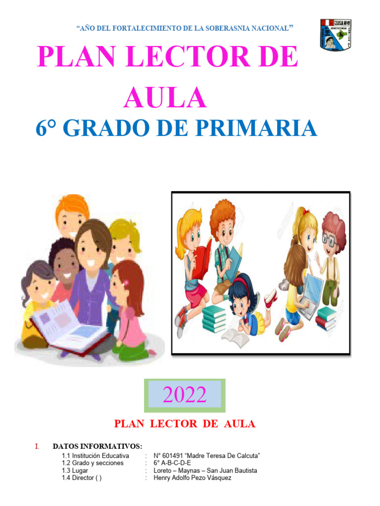 Plan Lector de Aula 6° 2022 | PDF | Educación primaria | Información