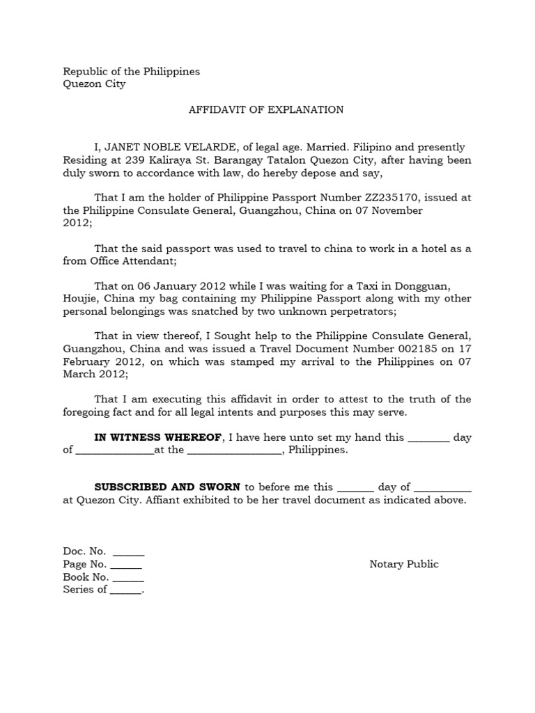 Affidavit of Explanation 2 | PDF