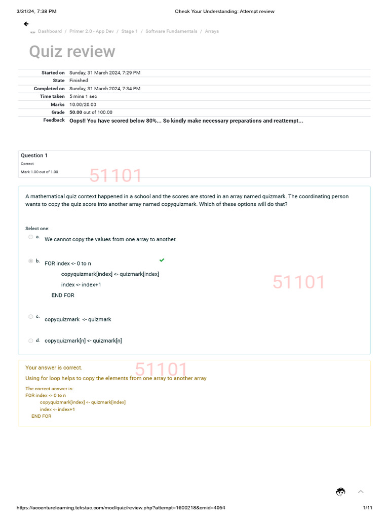 Quiz Review: Oops!! You Have Scored Below 80%... So Kindly Make Necessary Preparations and ...