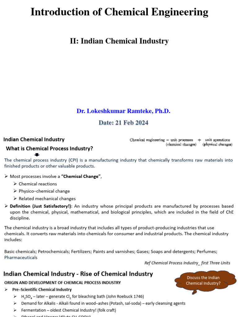 Indian Chemical Industry Overview | PDF | Sulfuric Acid | Chemical Industry