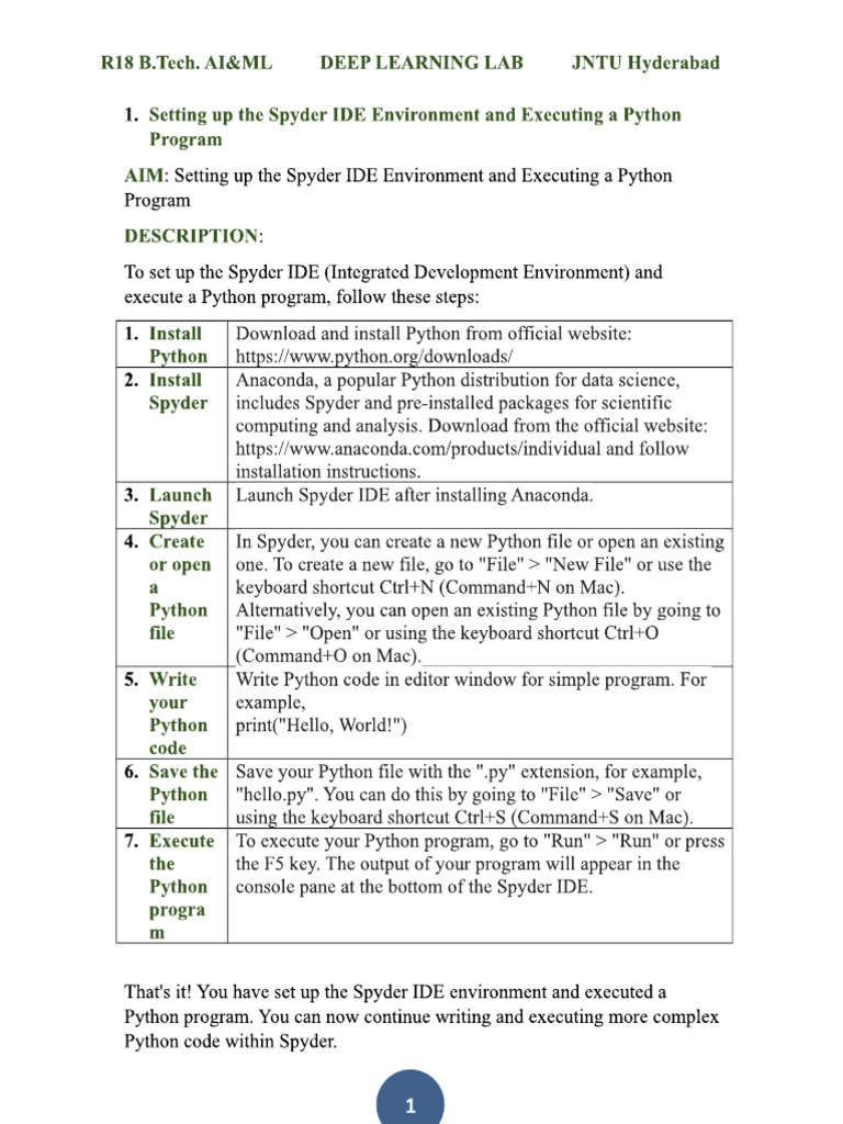 Lab Manual Deep Learning | PDF
