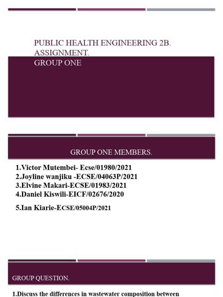 Public Health Eng 2B Group One Edited | PDF | Water Pollution | Sewage