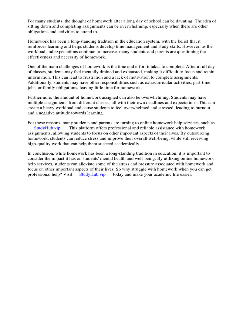 Should Students Have Homework After School | PDF | Homework | Schools