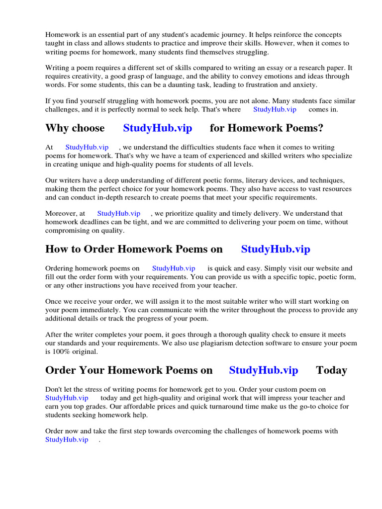 Homework Help Poems | PDF | Poetry | Homework