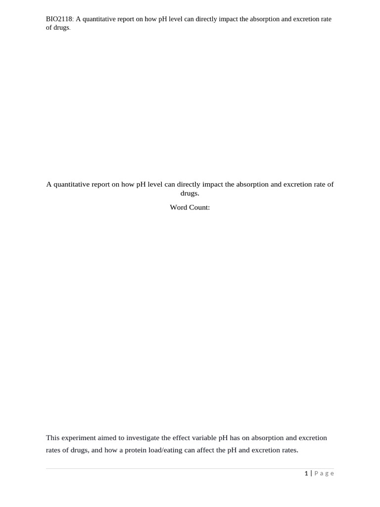 Final Lab Report | PDF | Experiment | Bioavailability