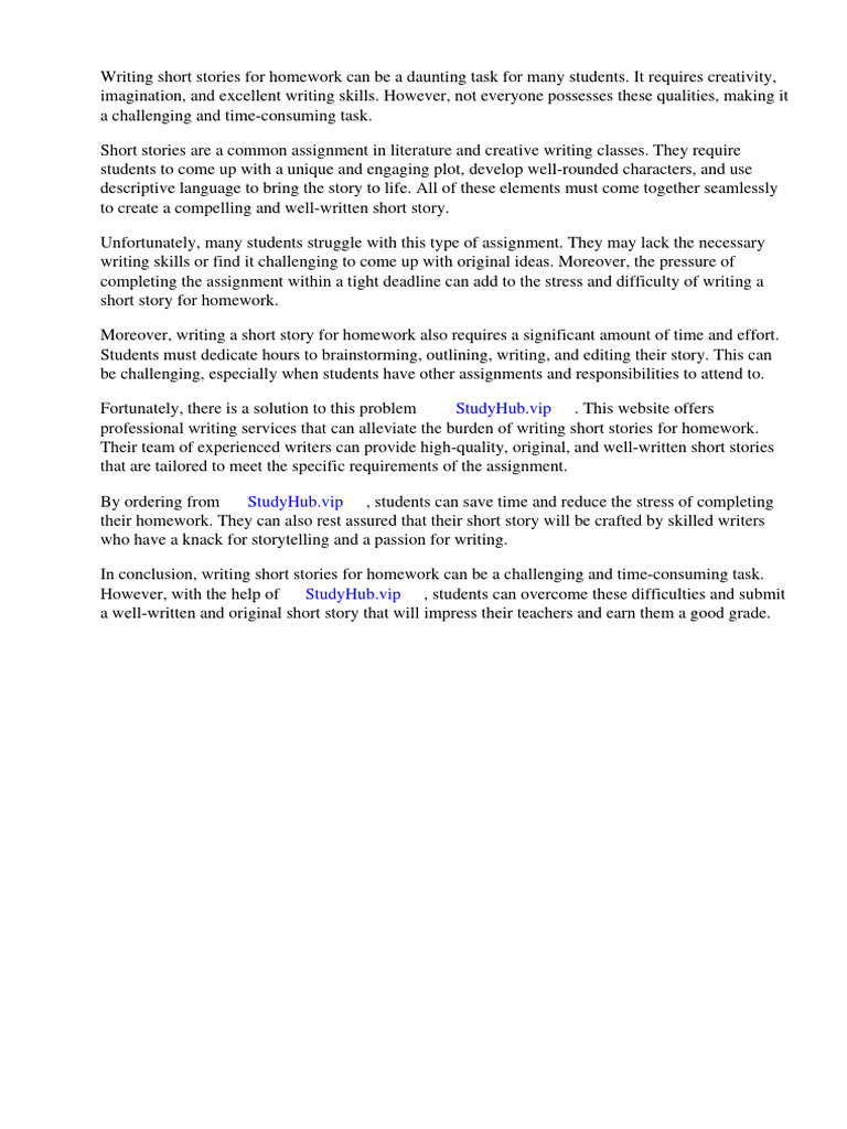 Short Stories Homework | PDF | Reading Comprehension | Homework