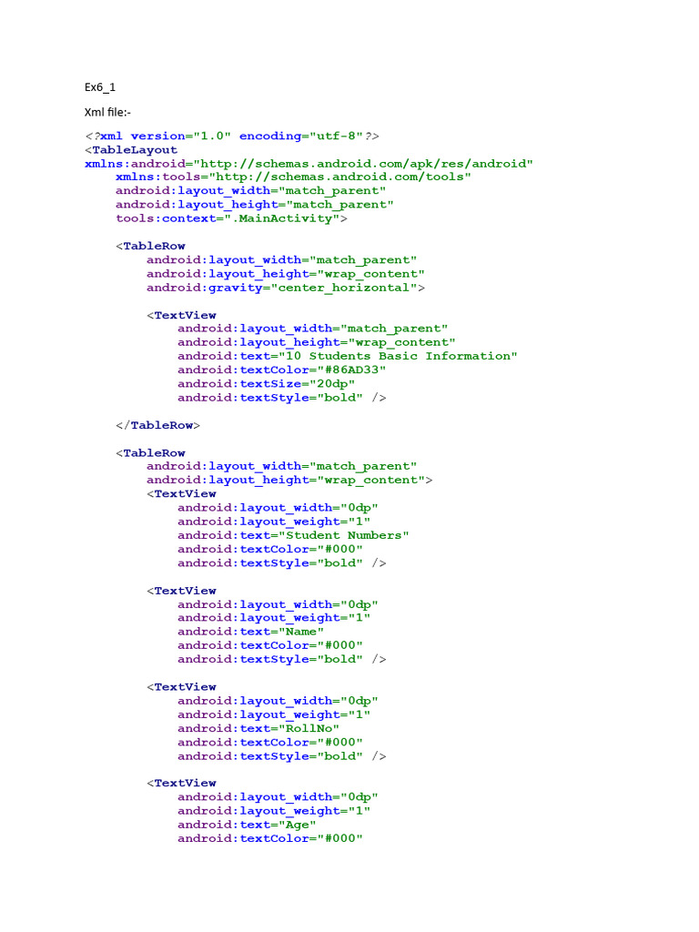 Ex6 | PDF | Android (Operating System) | Software Engineering