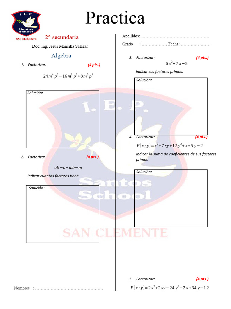 Practica Alg 2° Vi | PDF
