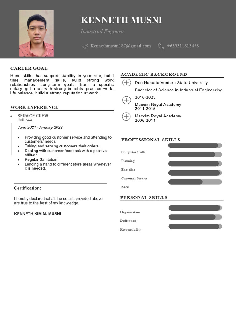 Kenneth Musni CV | PDF