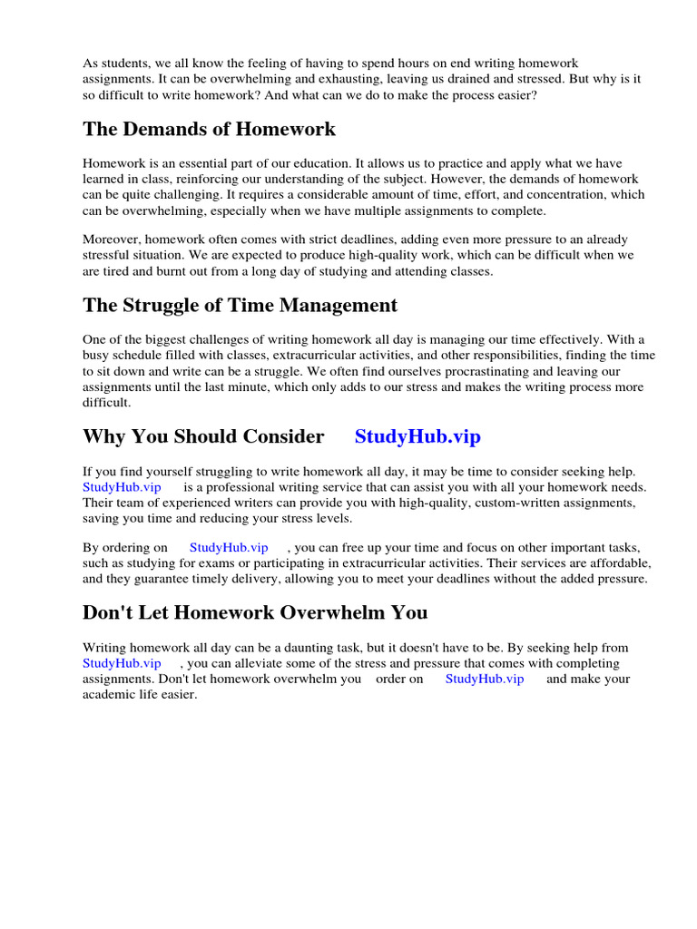 Do Homework All Day | PDF | Homework | Teachers