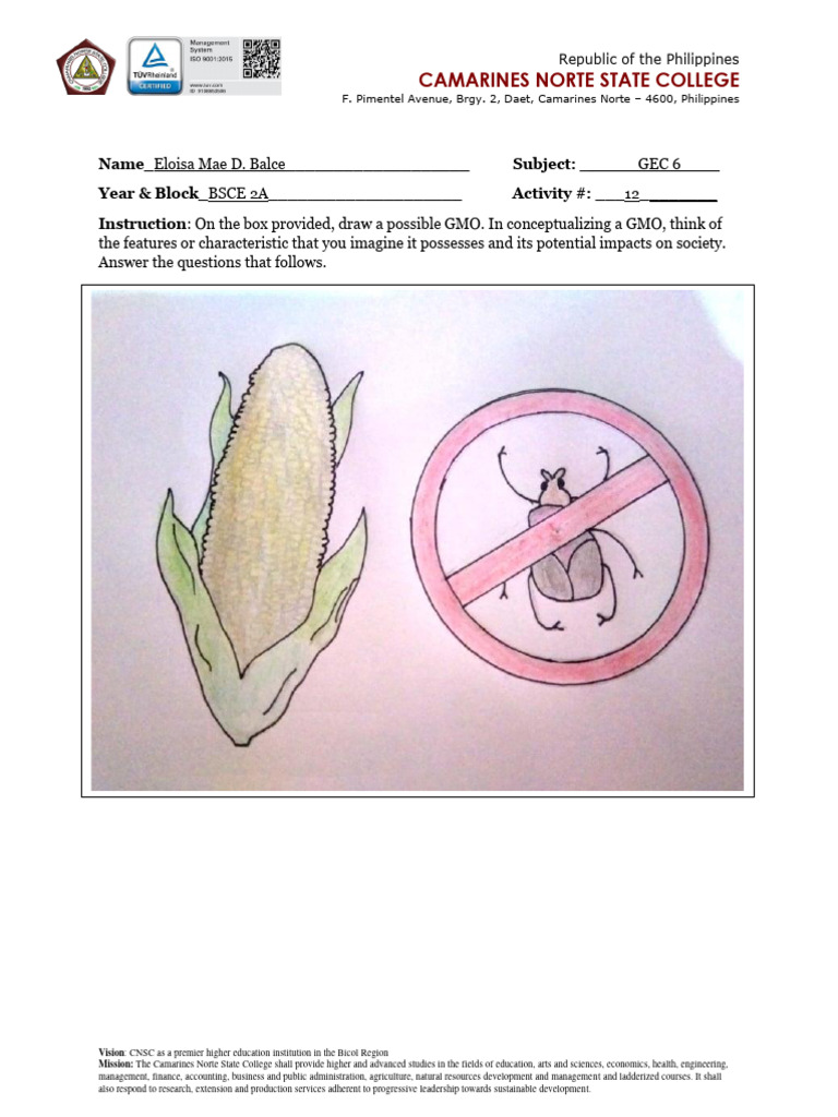 GEC6 Handout 12 - Act - Balce, EM | PDF | Genetically Modified Organism ...