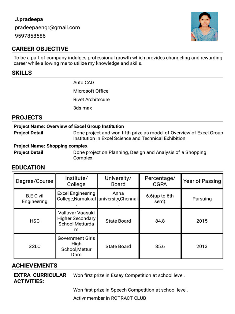 Career Objective: J.pradeepa | PDF
