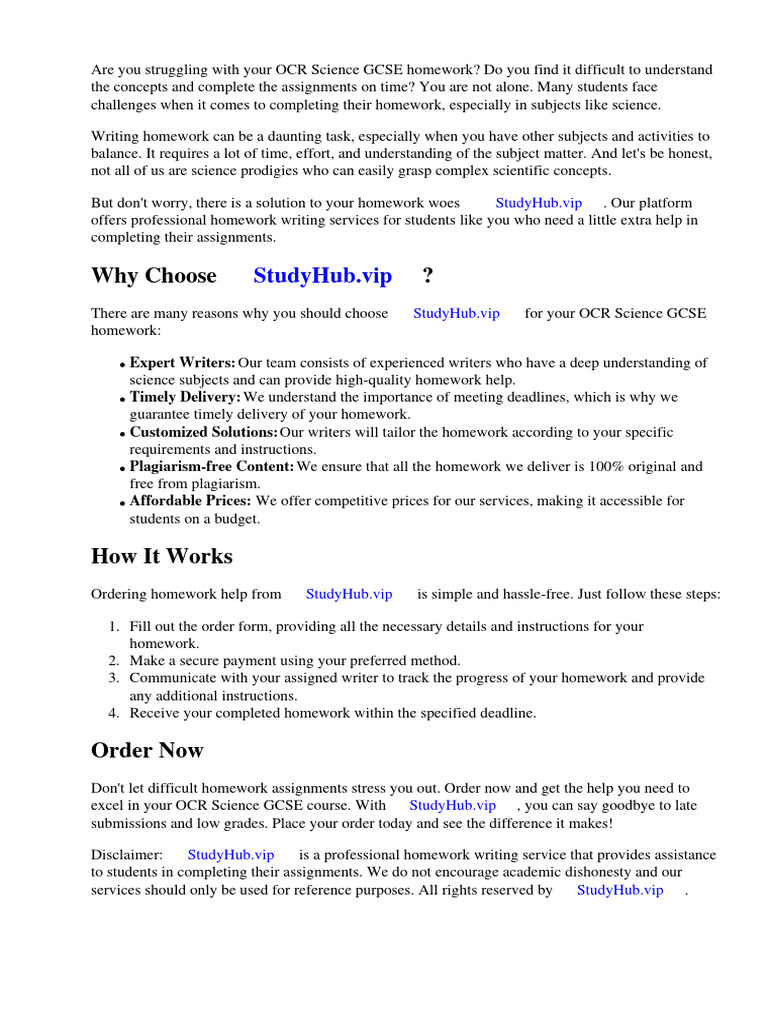 Ocr Science Gcse Homework Login | PDF | Facebook | Linked In