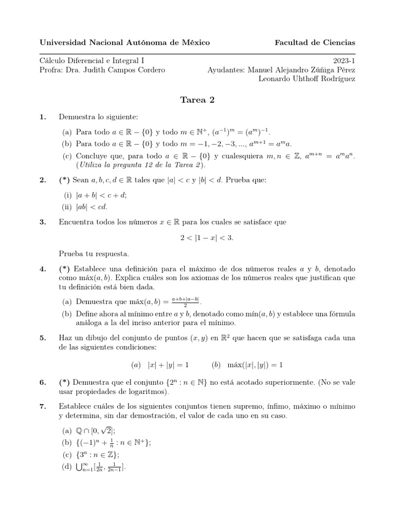 Ejercicios 2 Cálculo | PDF | Funciones y mapeos | Análisis