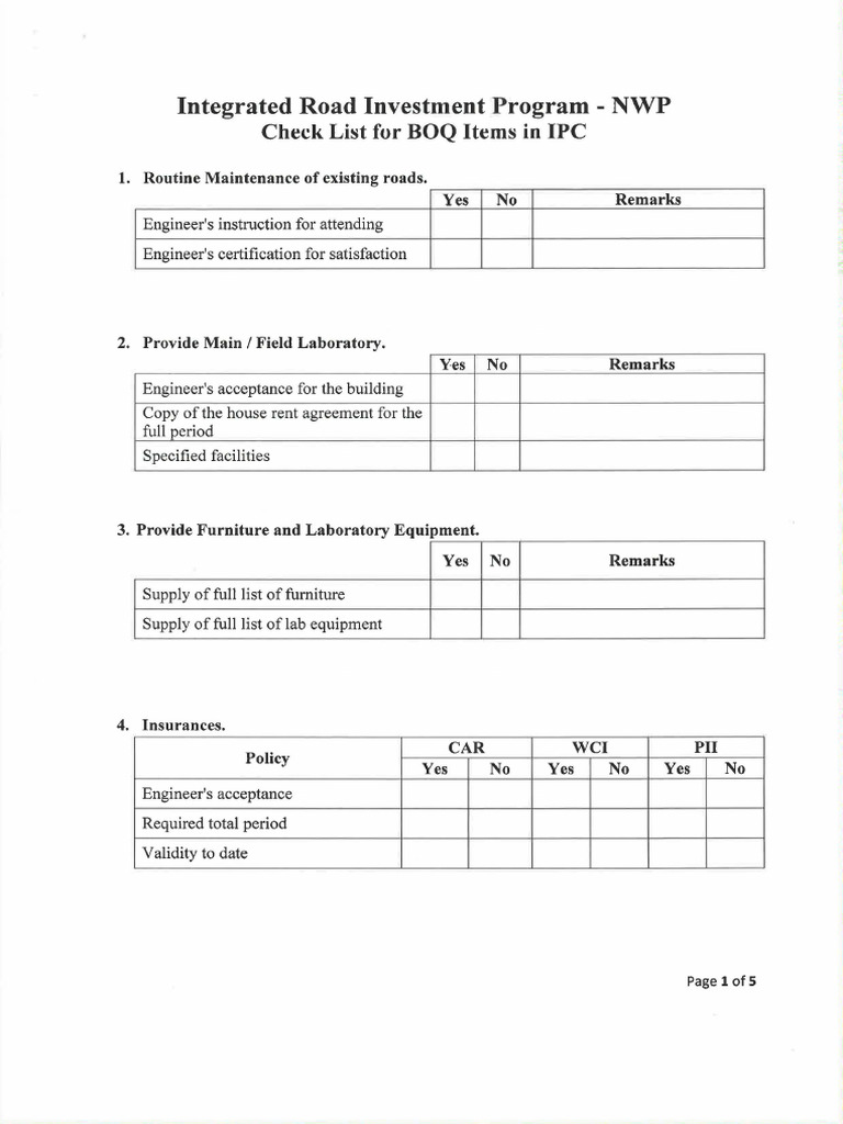 IPC Check List | PDF
