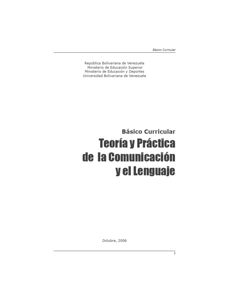 Teoría y Practica de la Comunicacion y el Lenguaje | PDF | Comunicación | Lenguaje de señas