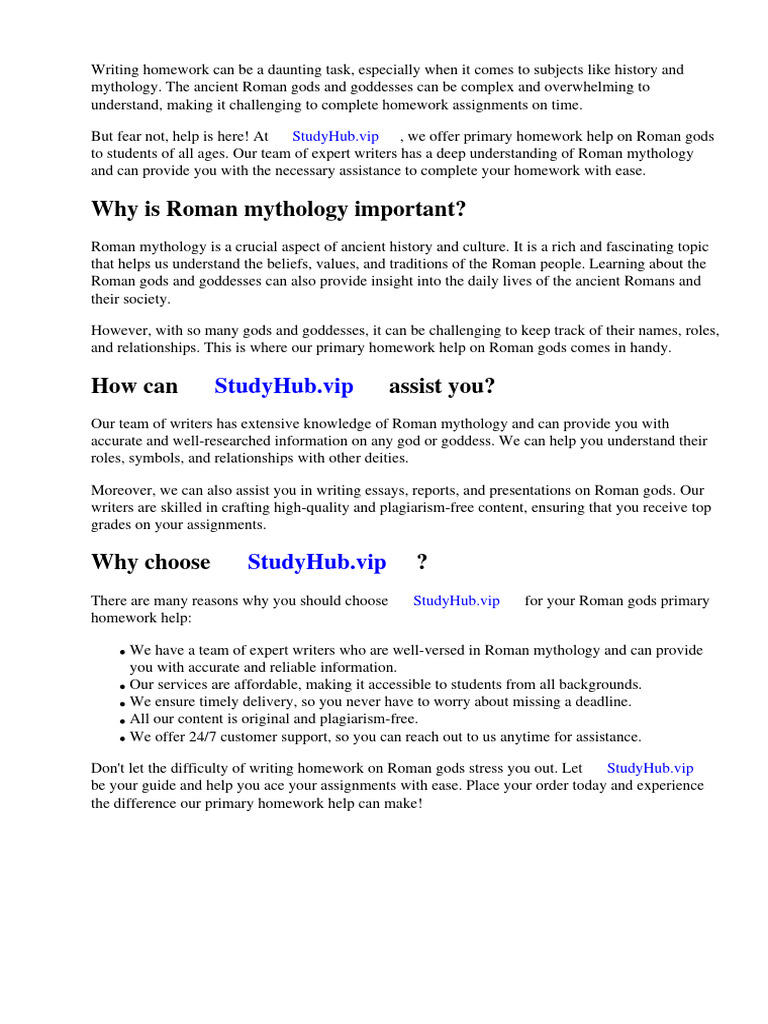 Roman Gods Homework Help | PDF | Deities | Roman Mythology