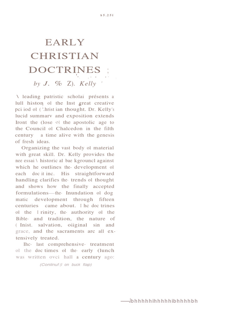The Early Christian Doctrines - Kelly - OCR | PDF | Stoicism | Soul