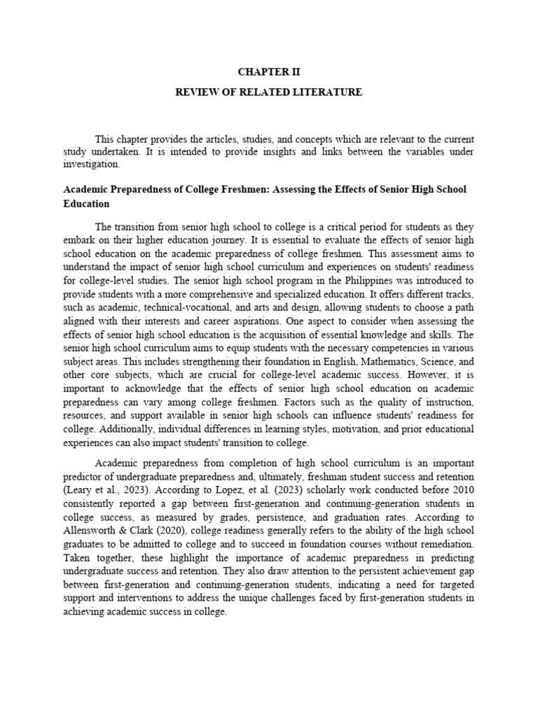 Chapter Ii Literature Review | PDF | Curriculum | Critical Thinking