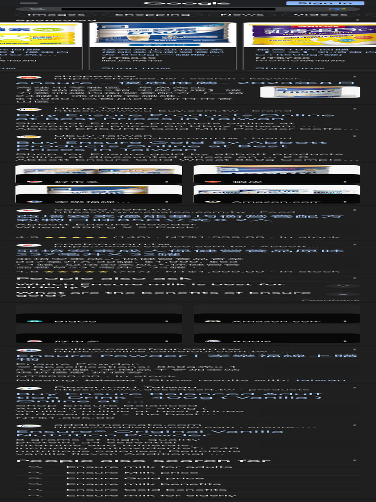 Ensure Powder Taiwan Price - Google Search | PDF | Milk | Nutrition