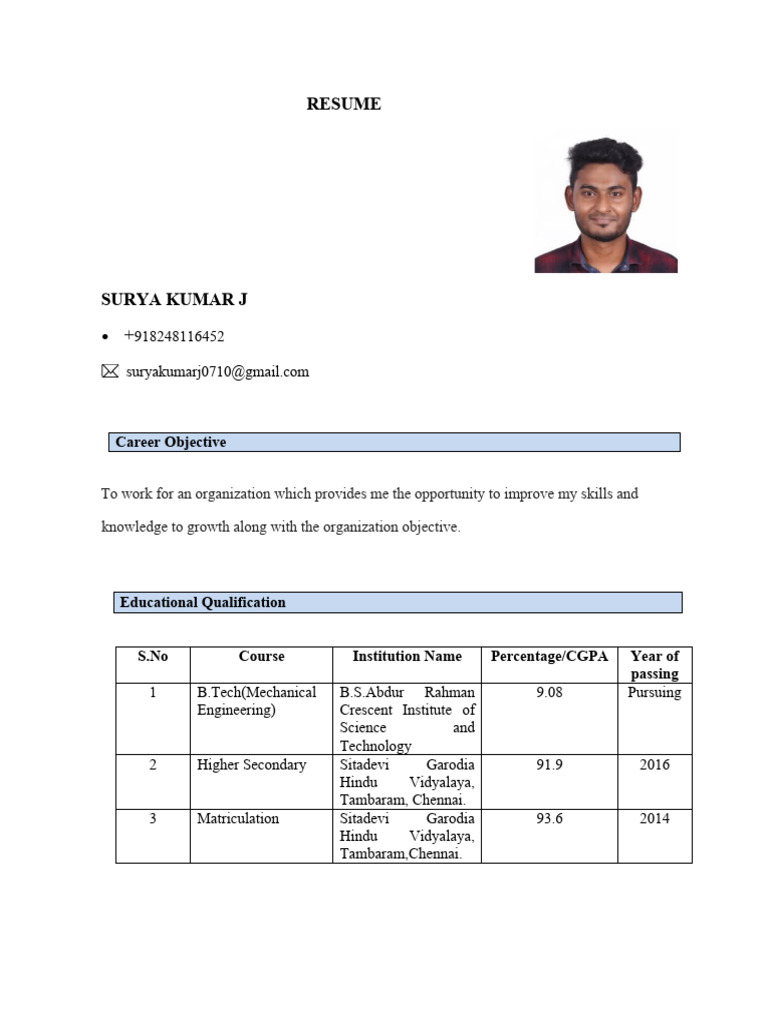 Surya Resume | PDF