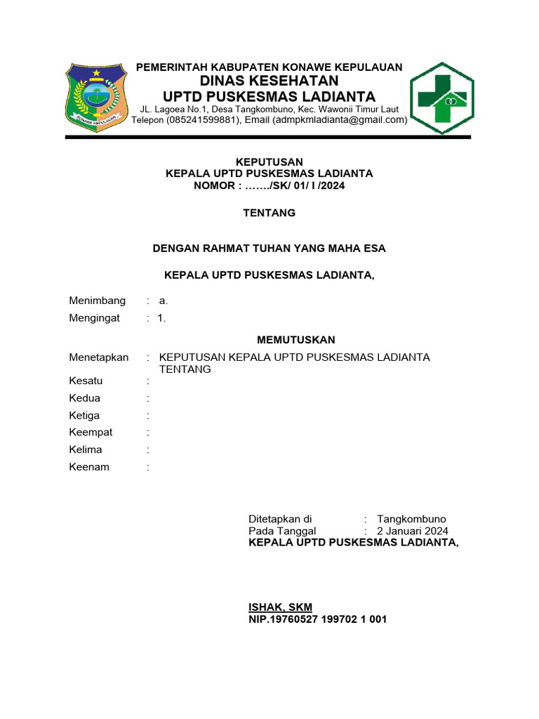 Format SK 2024 Kosong | PDF