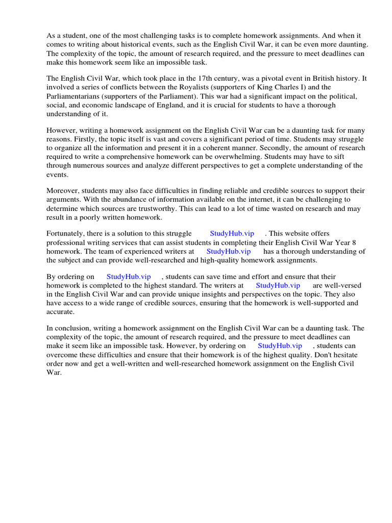 English Civil War Year 8 Homework | PDF | Facebook | Linked In