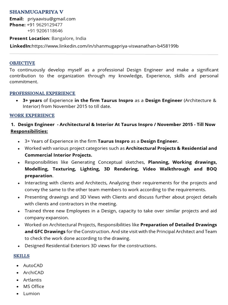 Design Engineer - 3+ Years Experiance Resume | PDF | Engineering