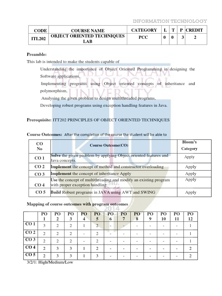 ITL202 - Ktu Qbank | PDF | Method (Computer Programming) | Class (Computer Programming)