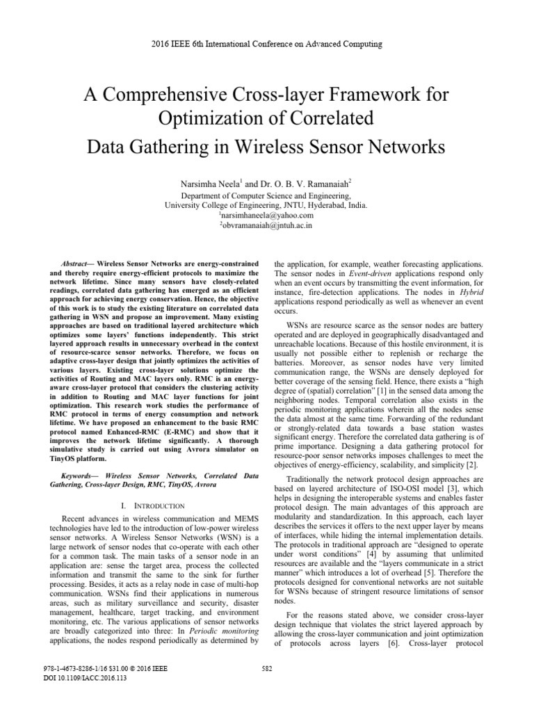 1-NARSIMHA-IACC 2016 Paper | PDF | Wireless Sensor Network | Computer Network