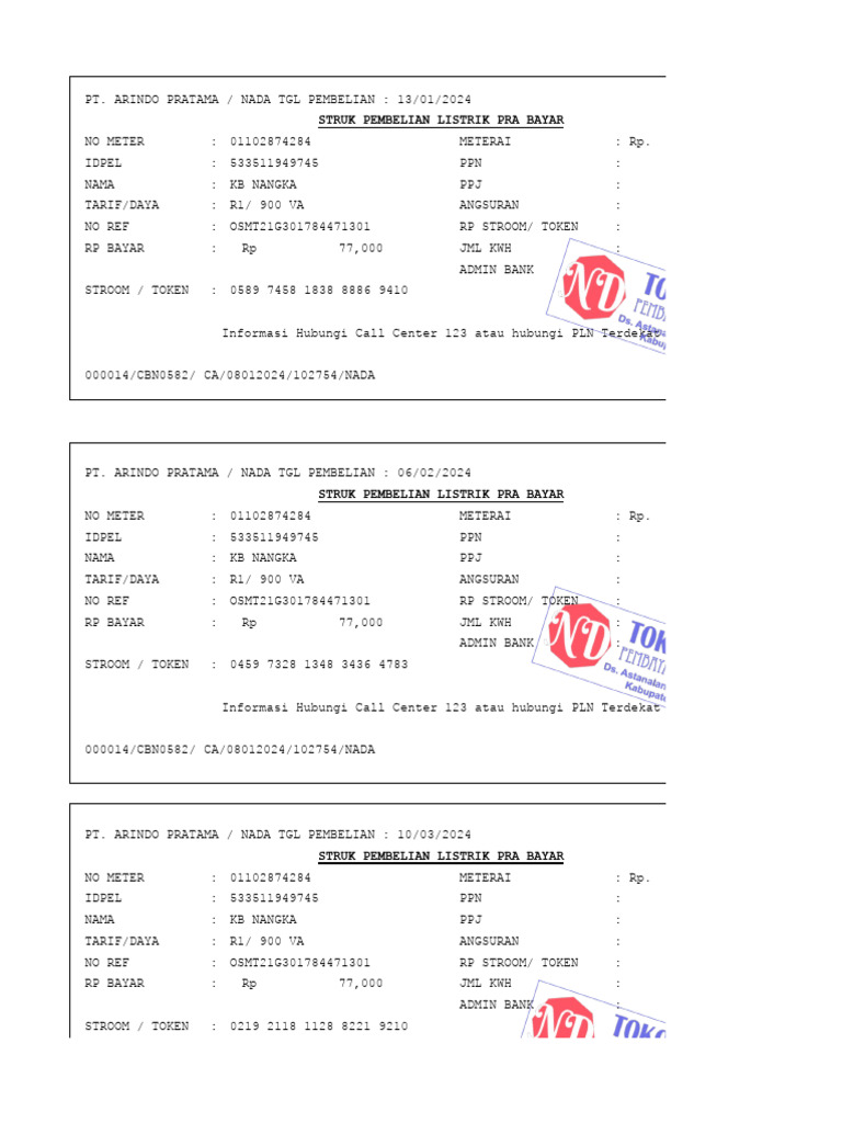 Contoh Nota Listrik | PDF