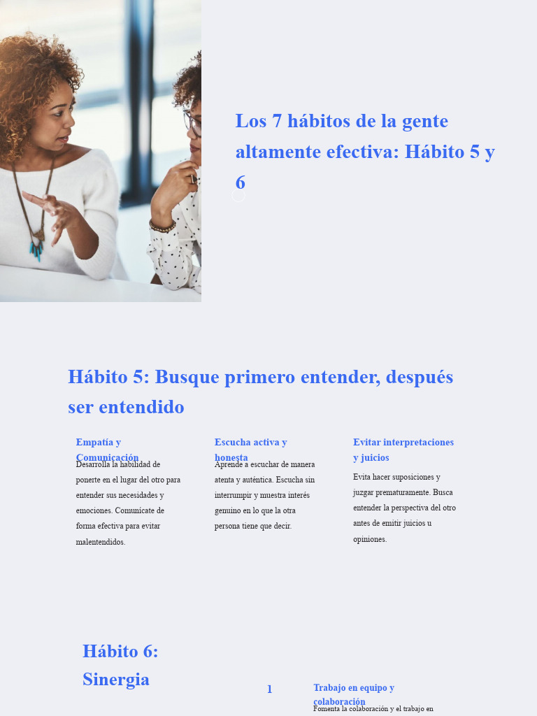 Los 7 Habitos de La Gente Altamente Efectiva Habito 5 y 6 | Descargar gratis PDF | Empatía ...
