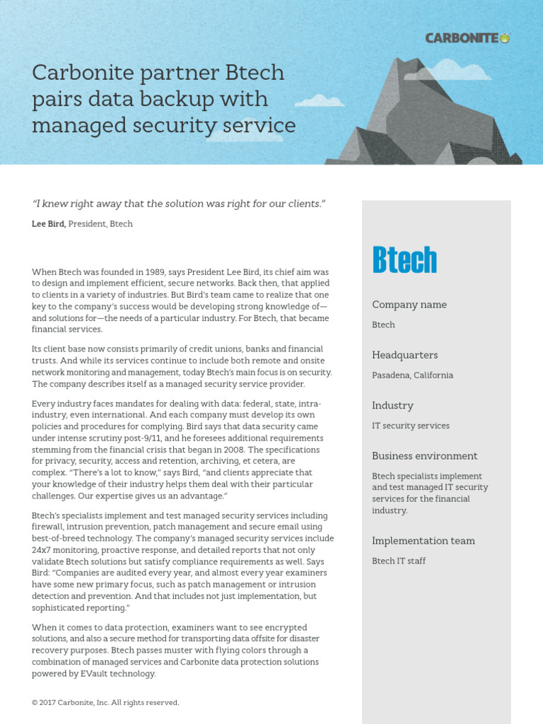 Case Study Business Continuity Evault Evault Btech | PDF | Backup | Disaster Recovery