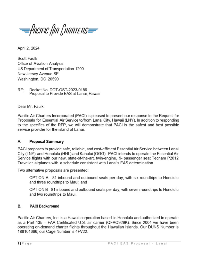 DOT OST 2023 0186 0009 - Attachment - 1 | PDF | Airlines | Hawaii