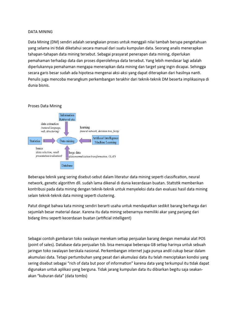 Mengenal Lebih Dekat Gambaran Aplikasi Data Mining | PDF