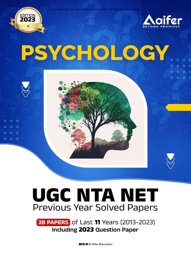 UGC NET Psychology QBOOK 2023 (1) Compressed 240219 201742 | PDF | Variance | Psychology