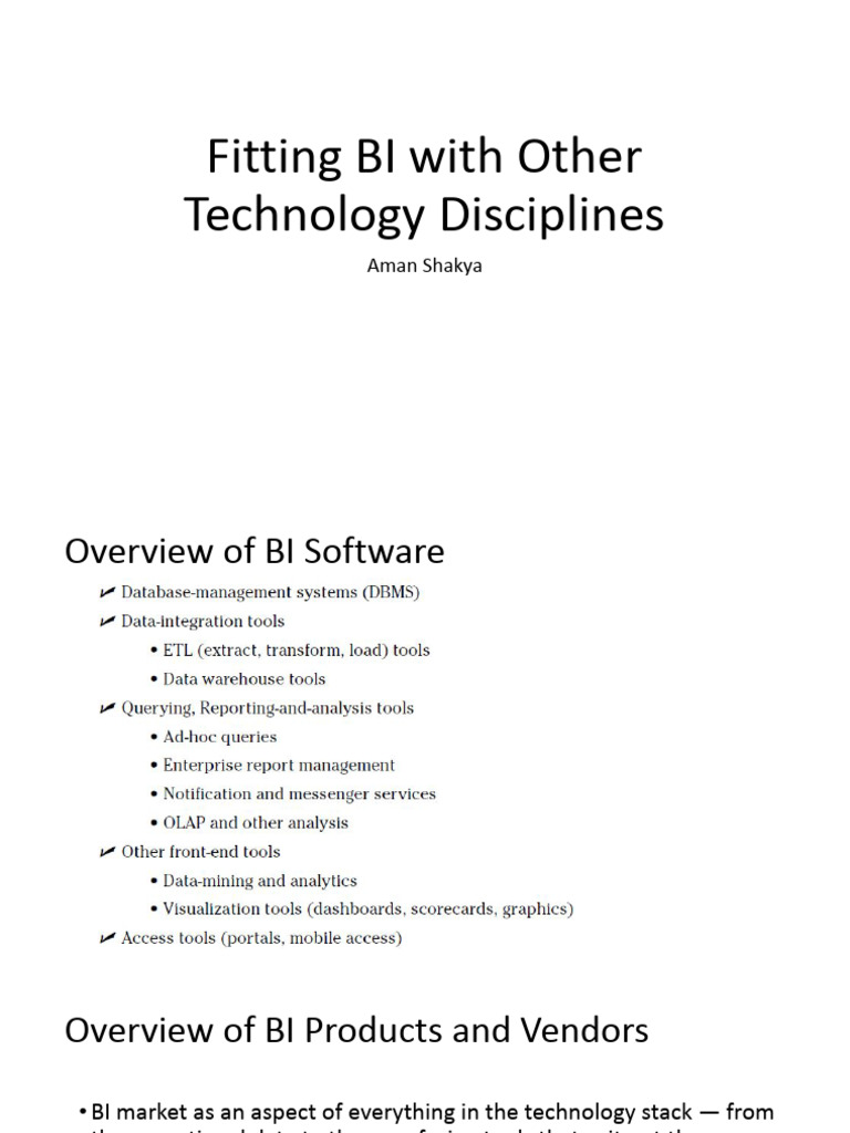 Integrating BI with Technology Disciplines | PDF | Customer ...