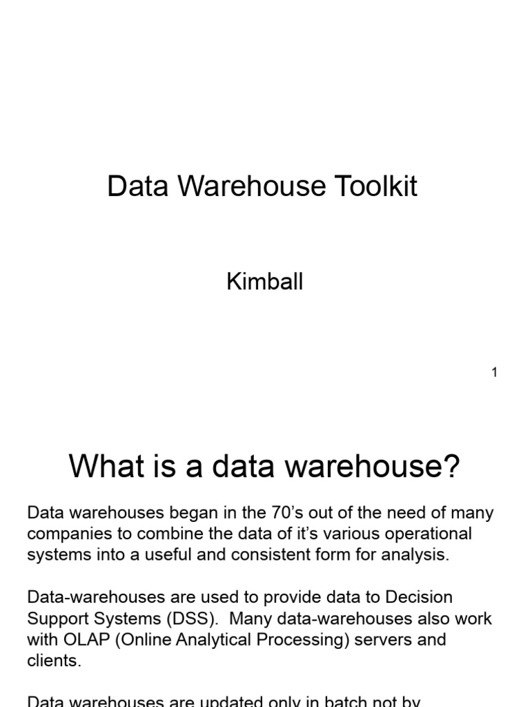 Datawarehouse Intro Slides | PDF | Data Warehouse | Business Intelligence