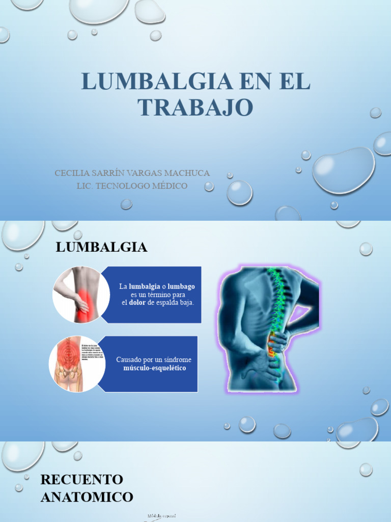 Lumbalgia en El Trabajo | PDF | Dolor lumbar | Síntomas y signos