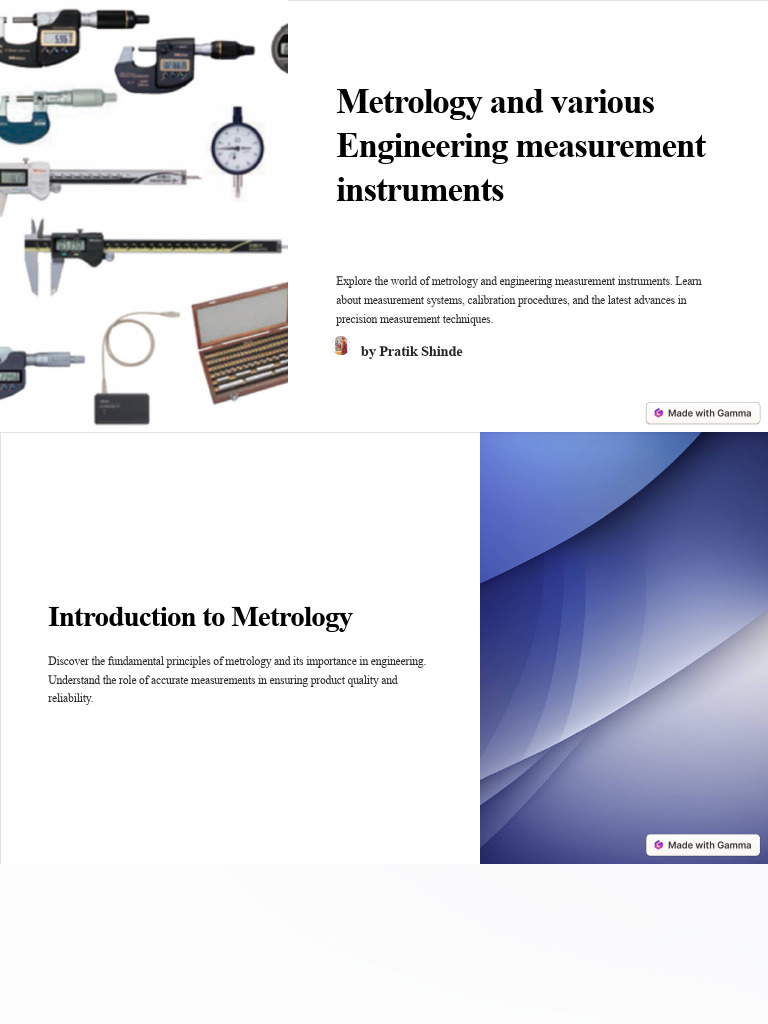 Metrology and Various Engineering Measurement Instruments | PDF ...